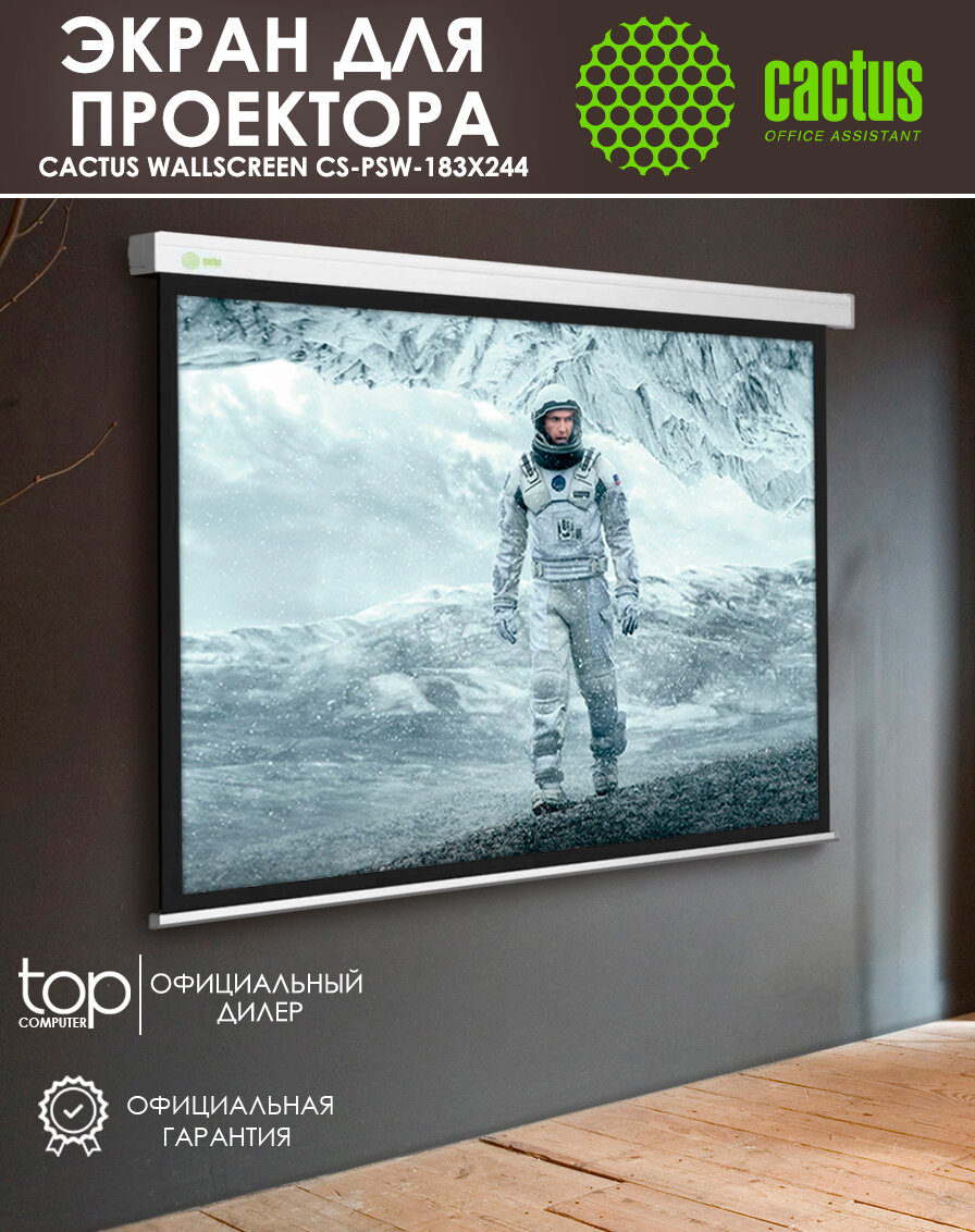 Экран для проектора Cactus Wallscreen CS-PSW-183x244 120.08", 4:3, 183x244 см
