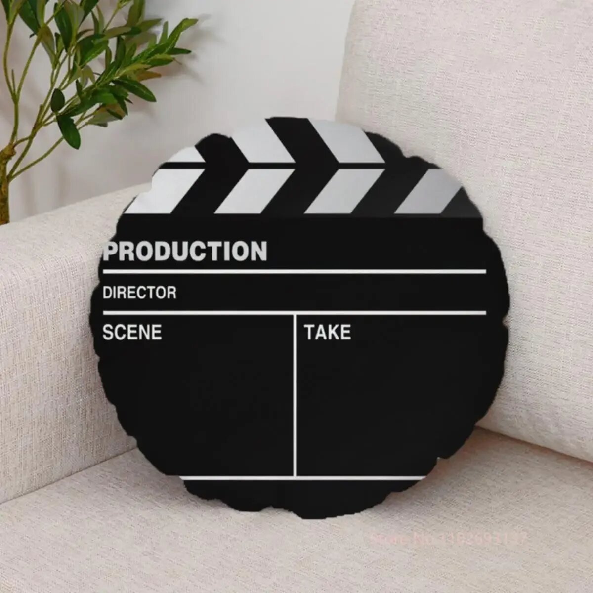 Круглая наволочка ZZN Peachskin 40 см Черный, 40cm No Pillow, As Picture 2