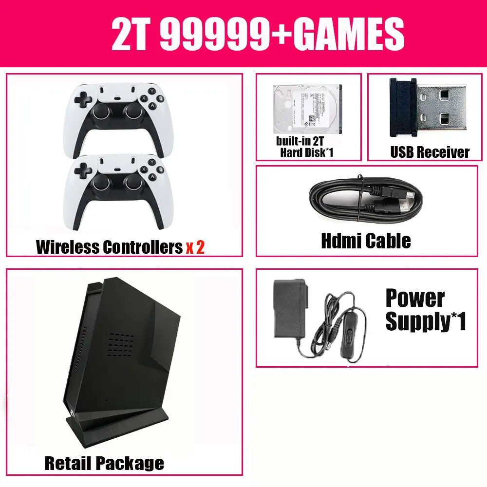 Игровая консоль G3 16ГБ 2TB Game BW