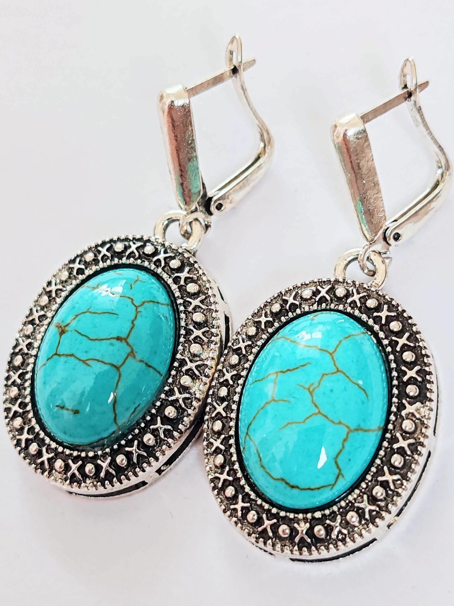 Серьги, бирюза