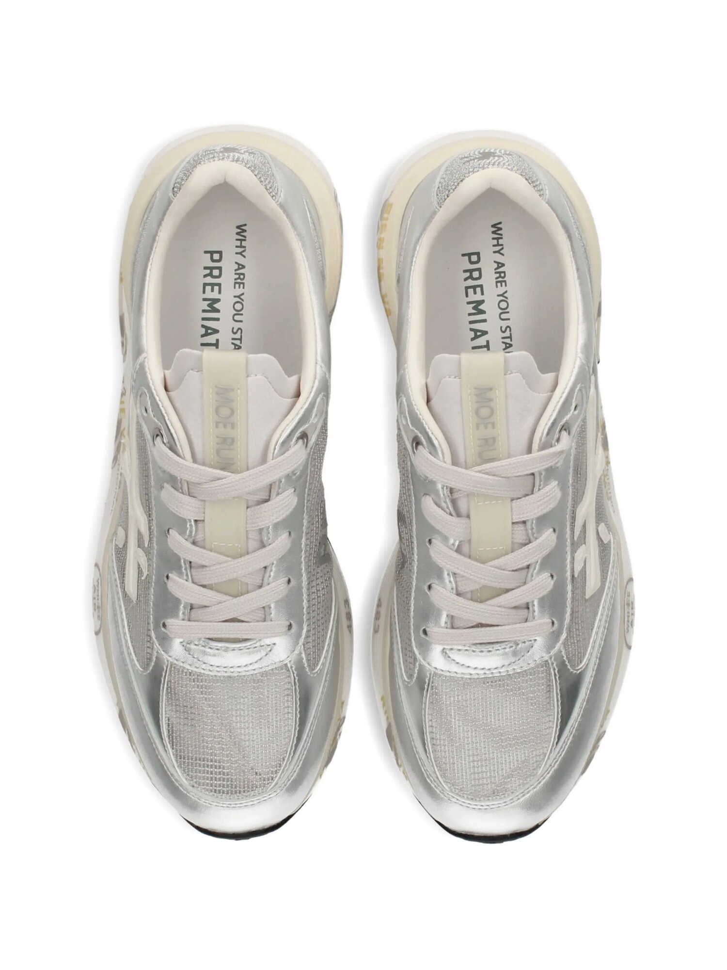 Кроссовки PREMIATA Mesh panelled sneakers, размер 36 EU, серебристый — фото 1
