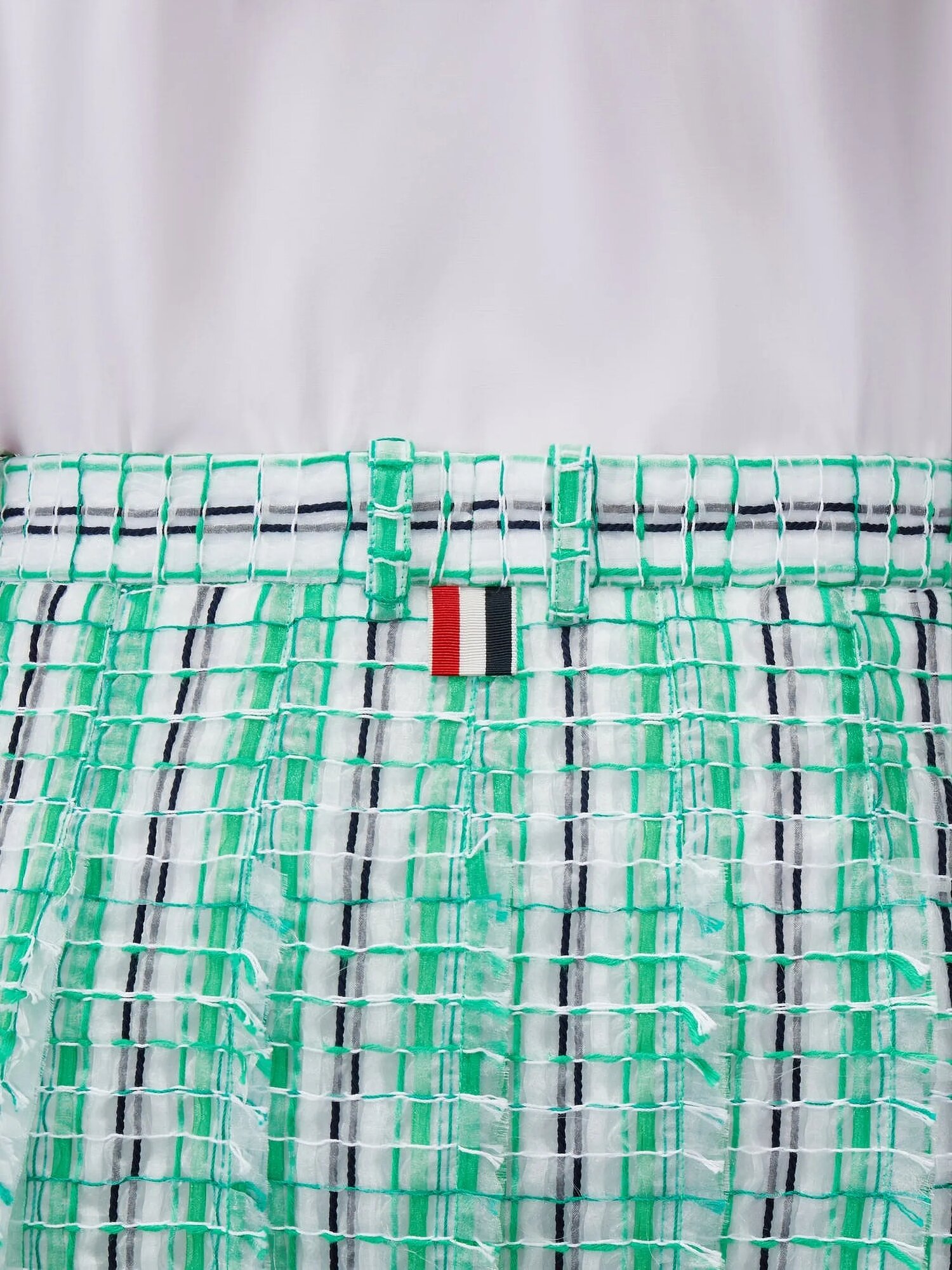 Юбка THOM BROWNE Striped pleated skirt, размер 40, зеленый, — фото 1