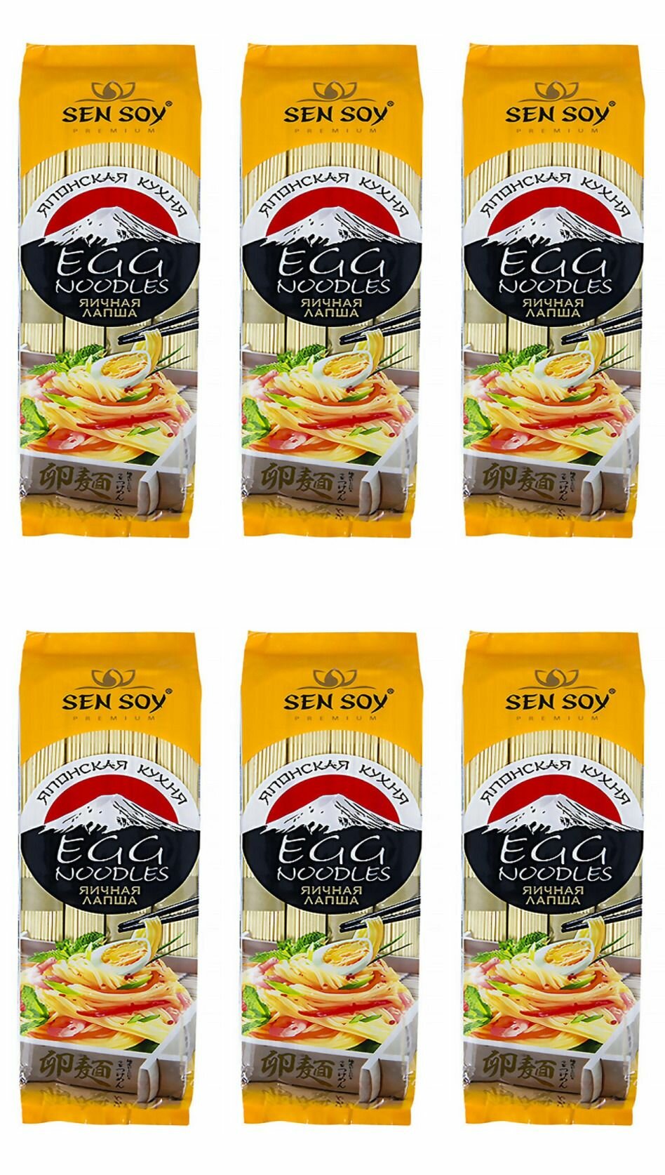 Sen Soy Лапша яичная, 300 г, 6 шт