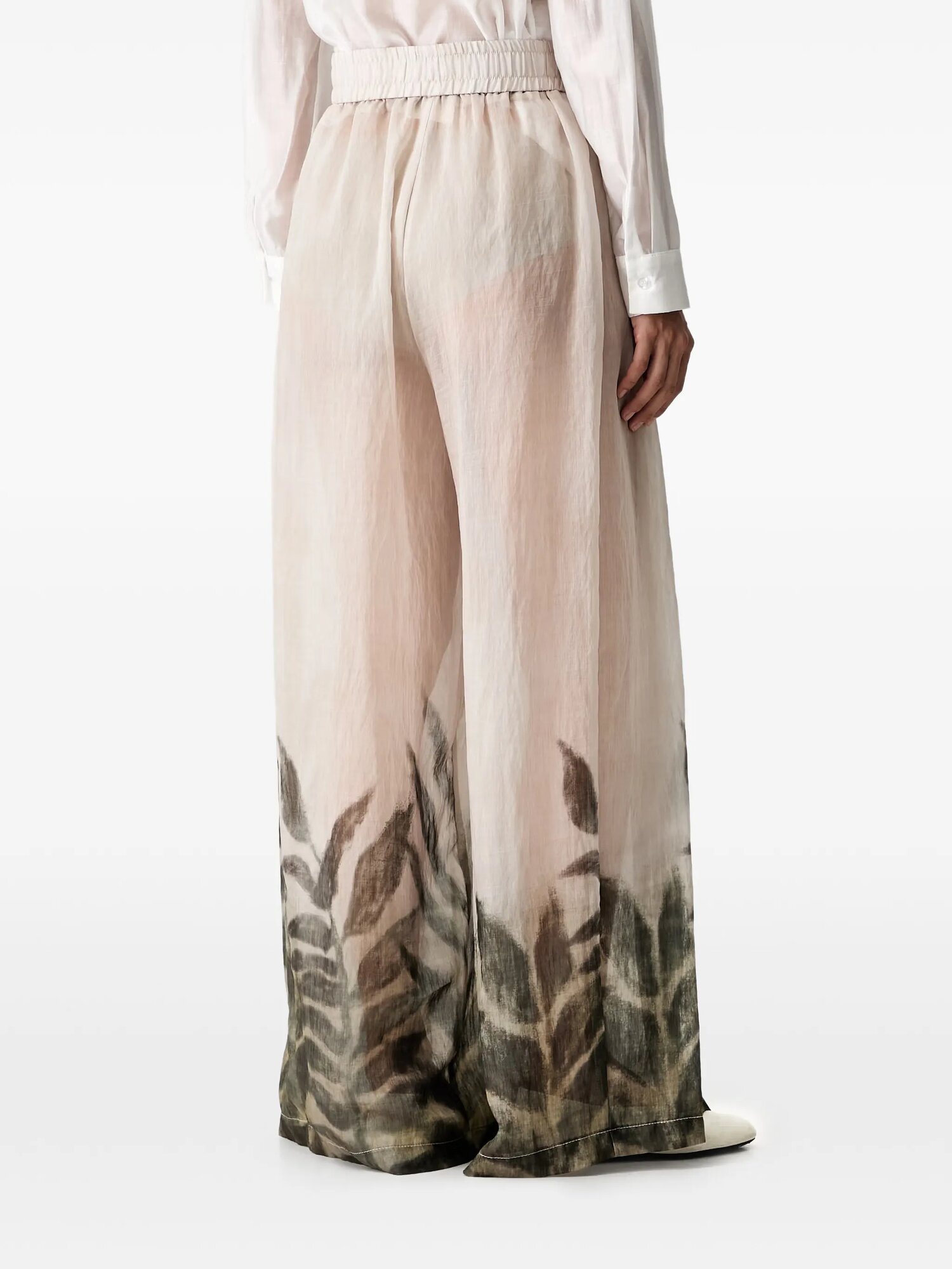 Брюки VICOLO Leaf-print palazzo pants, размер 42 — фото 1
