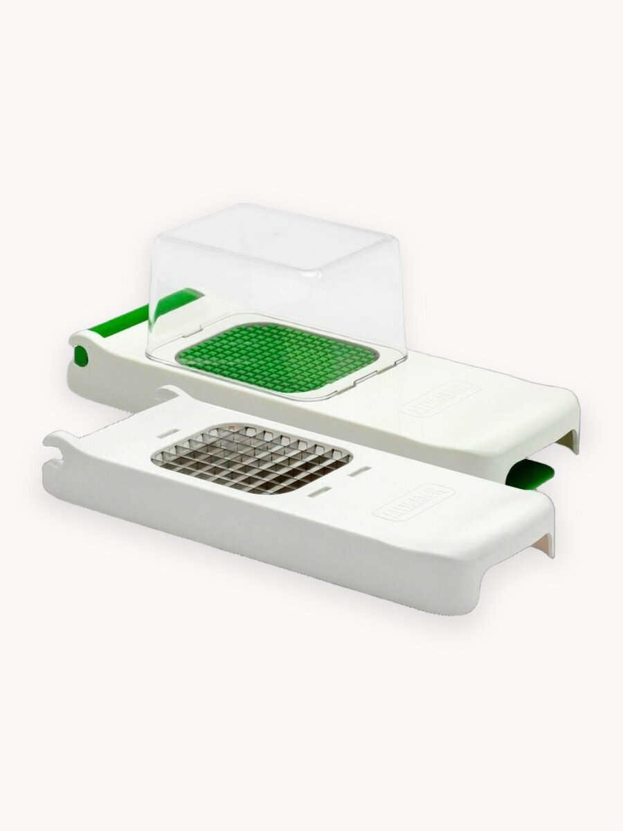 Овощерезка Аллигатор/Alligator Chopper с боксом, ячейка ножа 6х6 и 12х12 мм, набор из 2 белый, Швеция