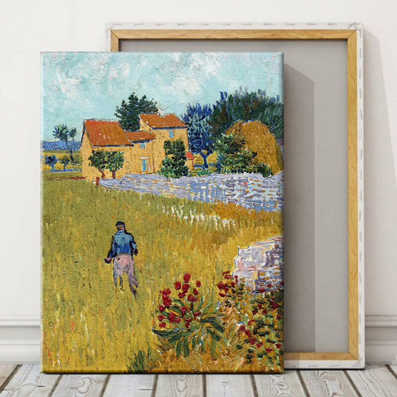 Картина на холсте 40х50 см "Дом в Провансе, Ван Гог", на стену для интерьера