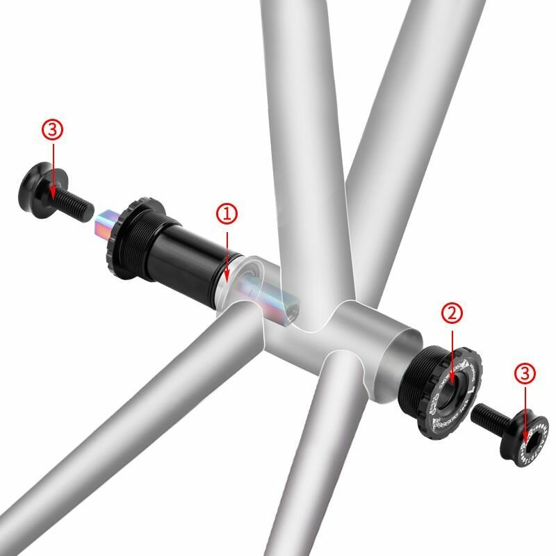 MUQZI Каретка с титановым валом и керамическими подшипниками велосипеда 68 мм x 110 мм