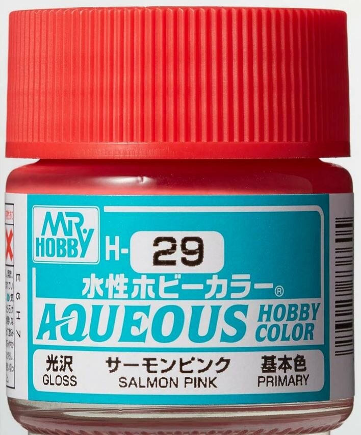 H 29 краска водоразбавляемая художественная т. м. MR.HOBBY 10мл SALMON PINK