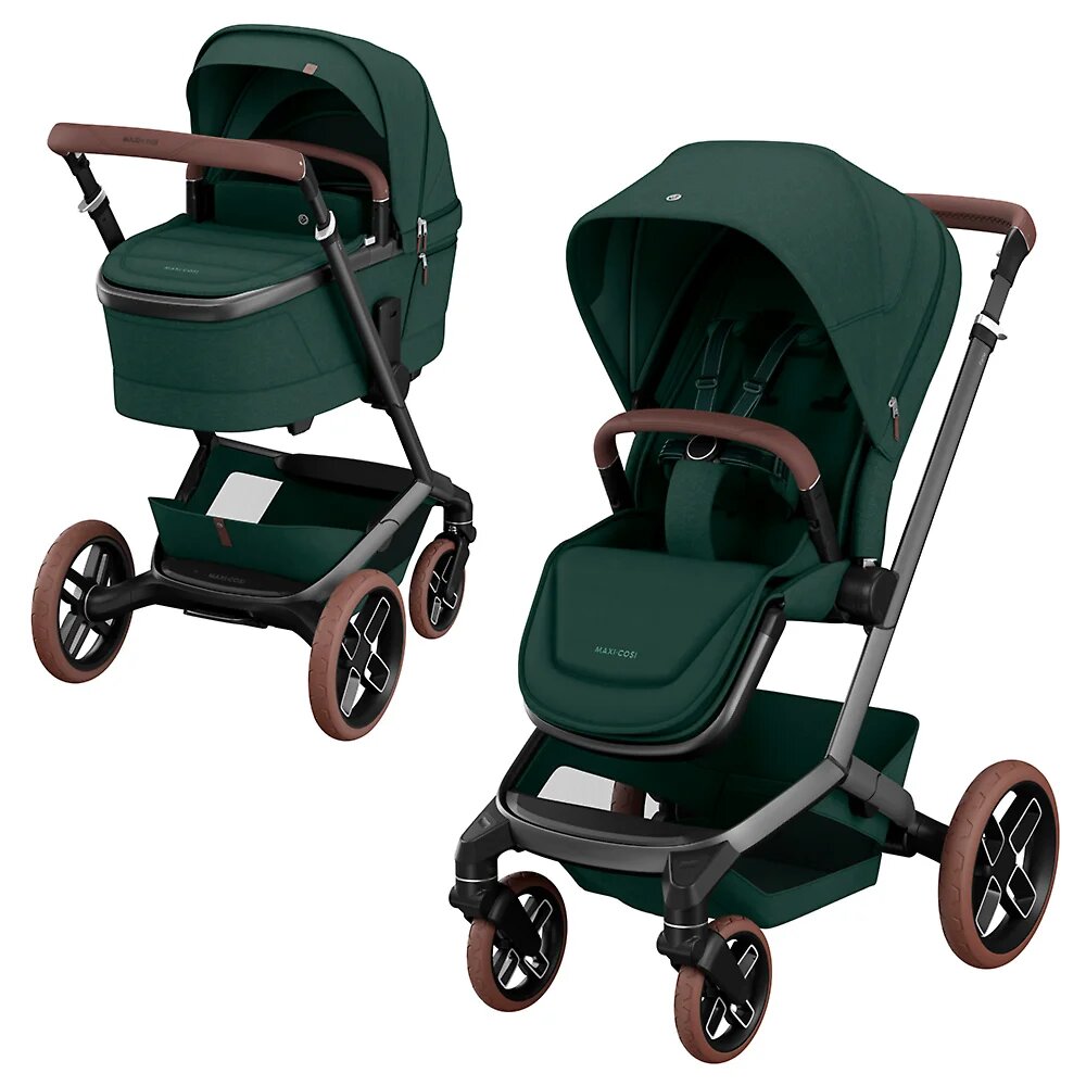 Детская коляска 2в1 Maxi-Cosi Fame, цвет Twillic Green (Зелёный), артикул производителя 1122403110 / 1920403110