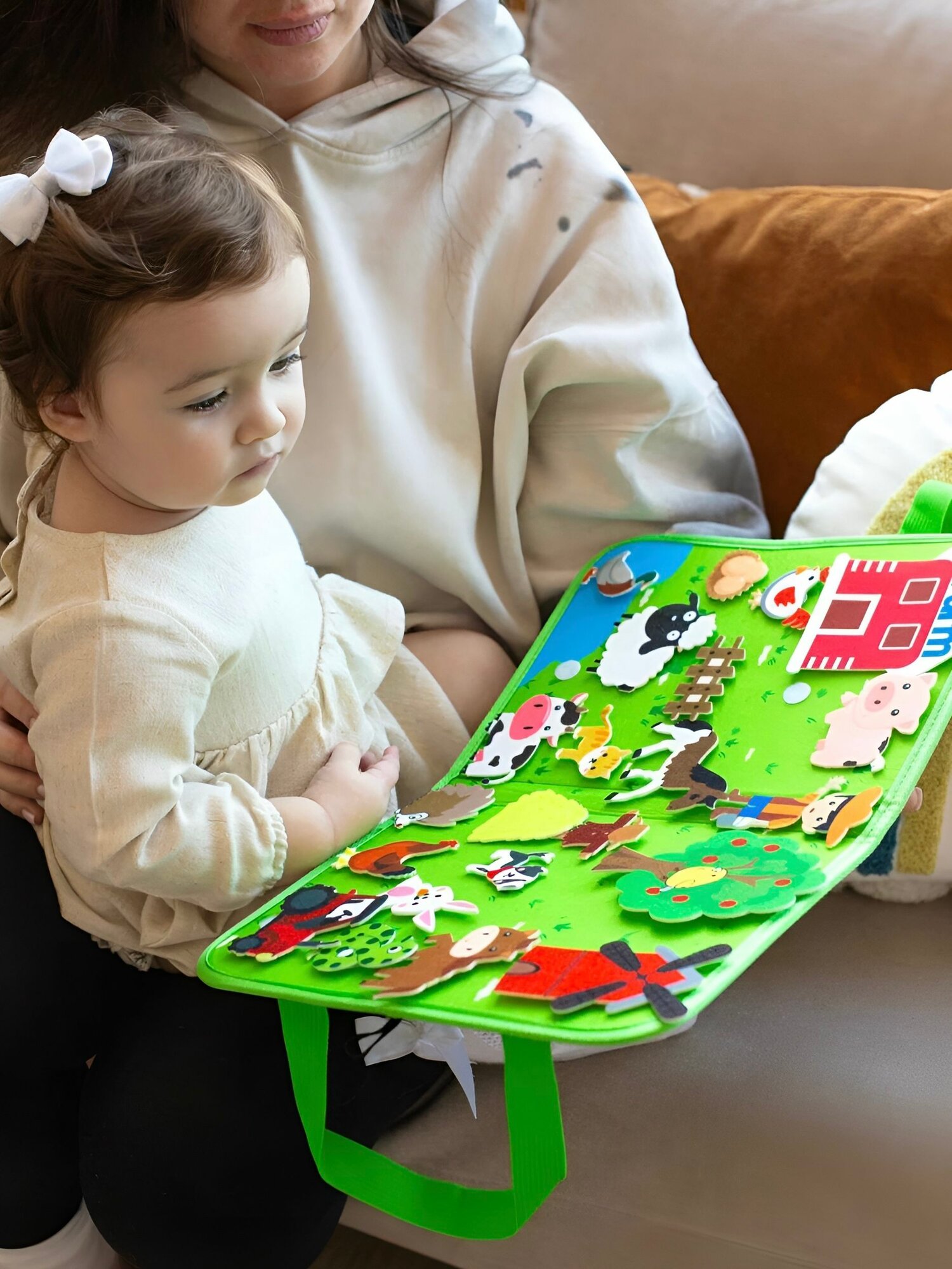 Ферма из фетра на липучках развивающая папка из фетра