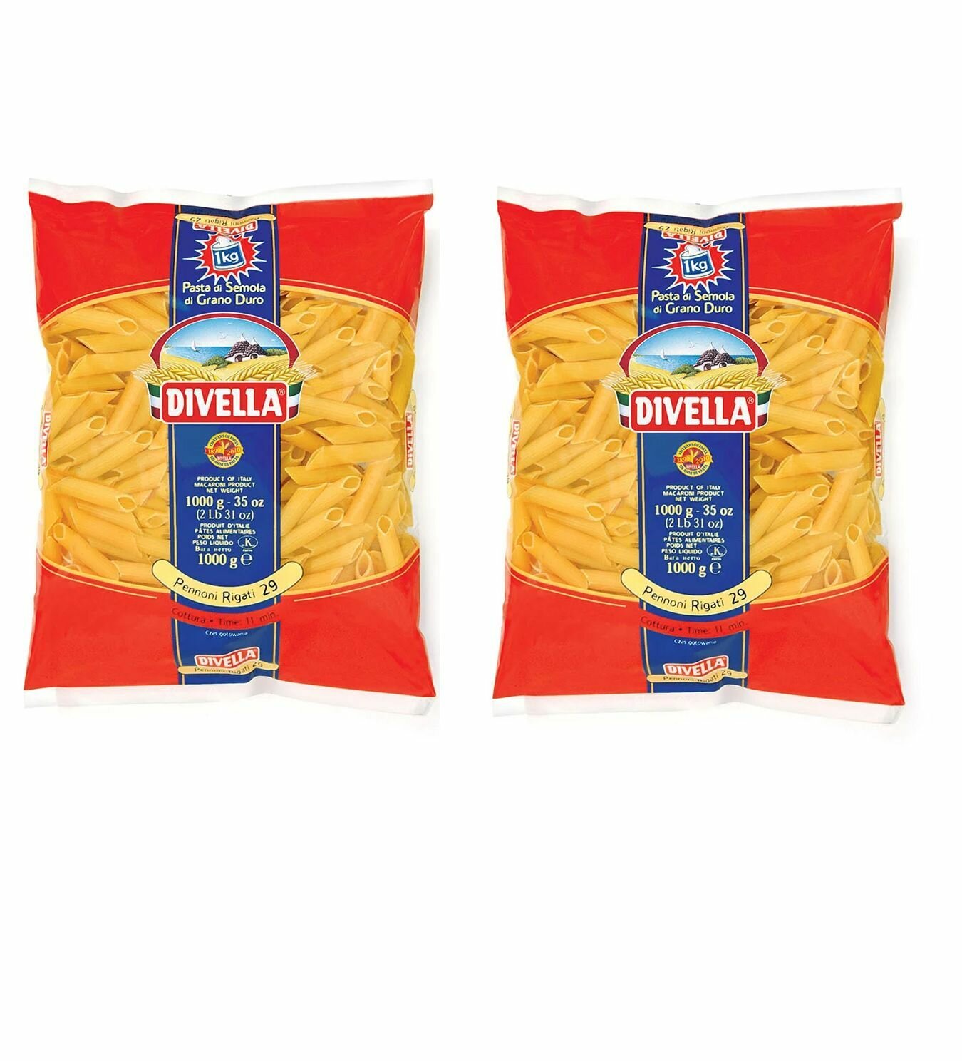 Divella Паста Пеннони Ригате 500гр.(Набор из 2шт)