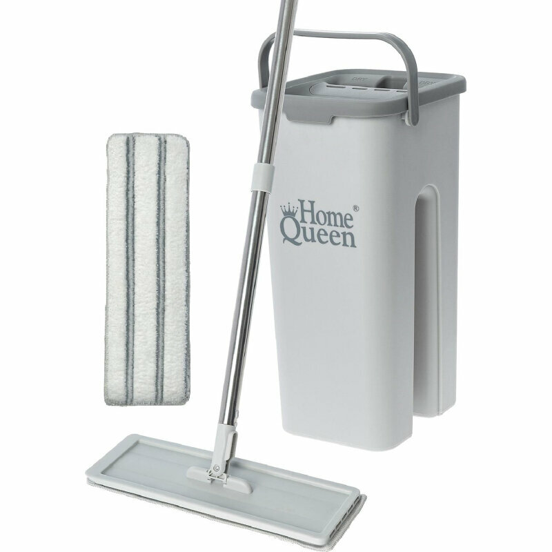 Набор для уборки швабра плокая с ведром для отжима Compact 2, Home Queen, 2250799