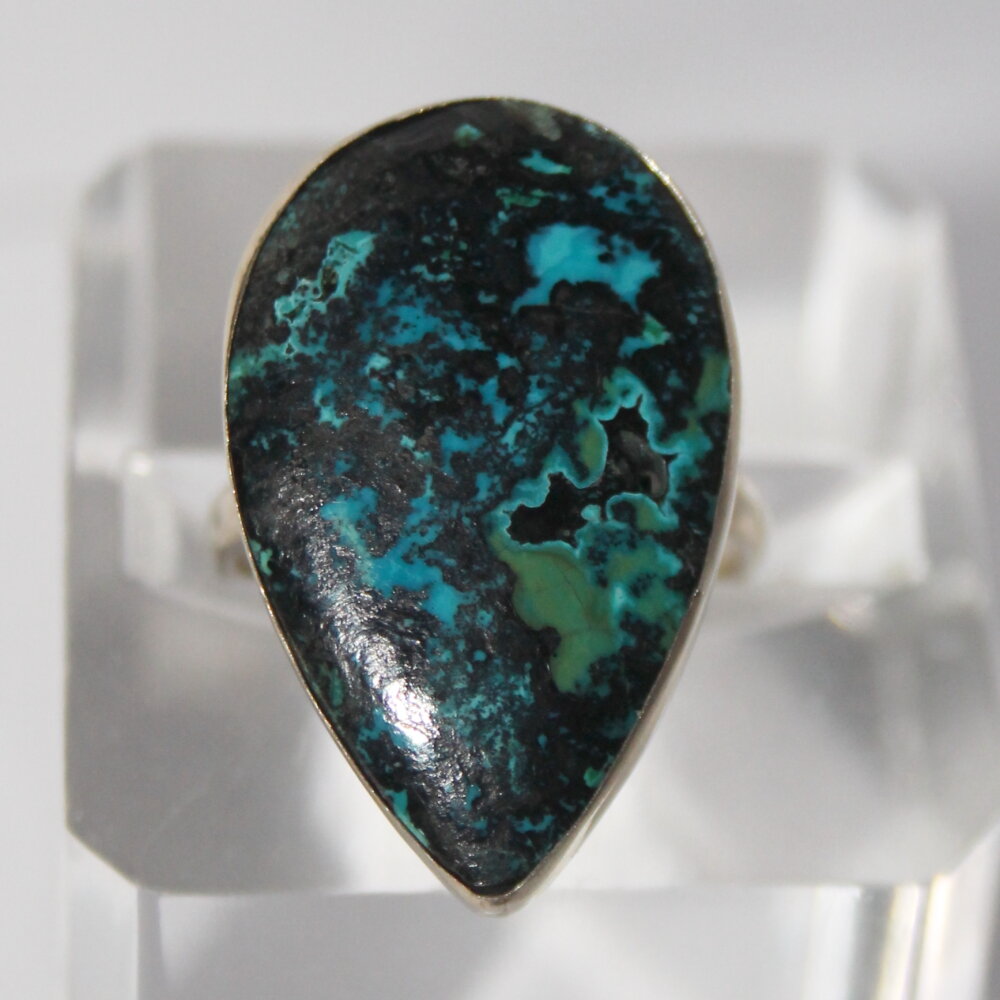 Кольцо-кулон, малахит, хризоколла