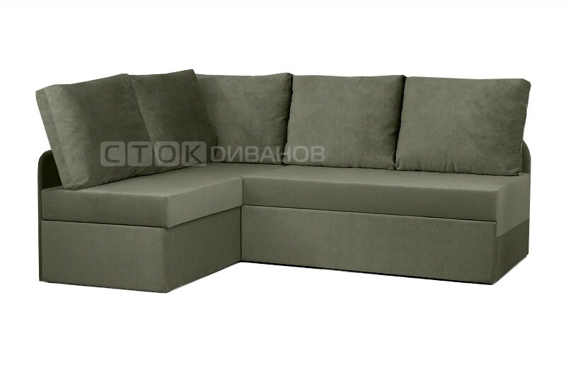 Угловой диван Сток Диванов Модус Cedar фисташковый 198 см, механизм дельфин