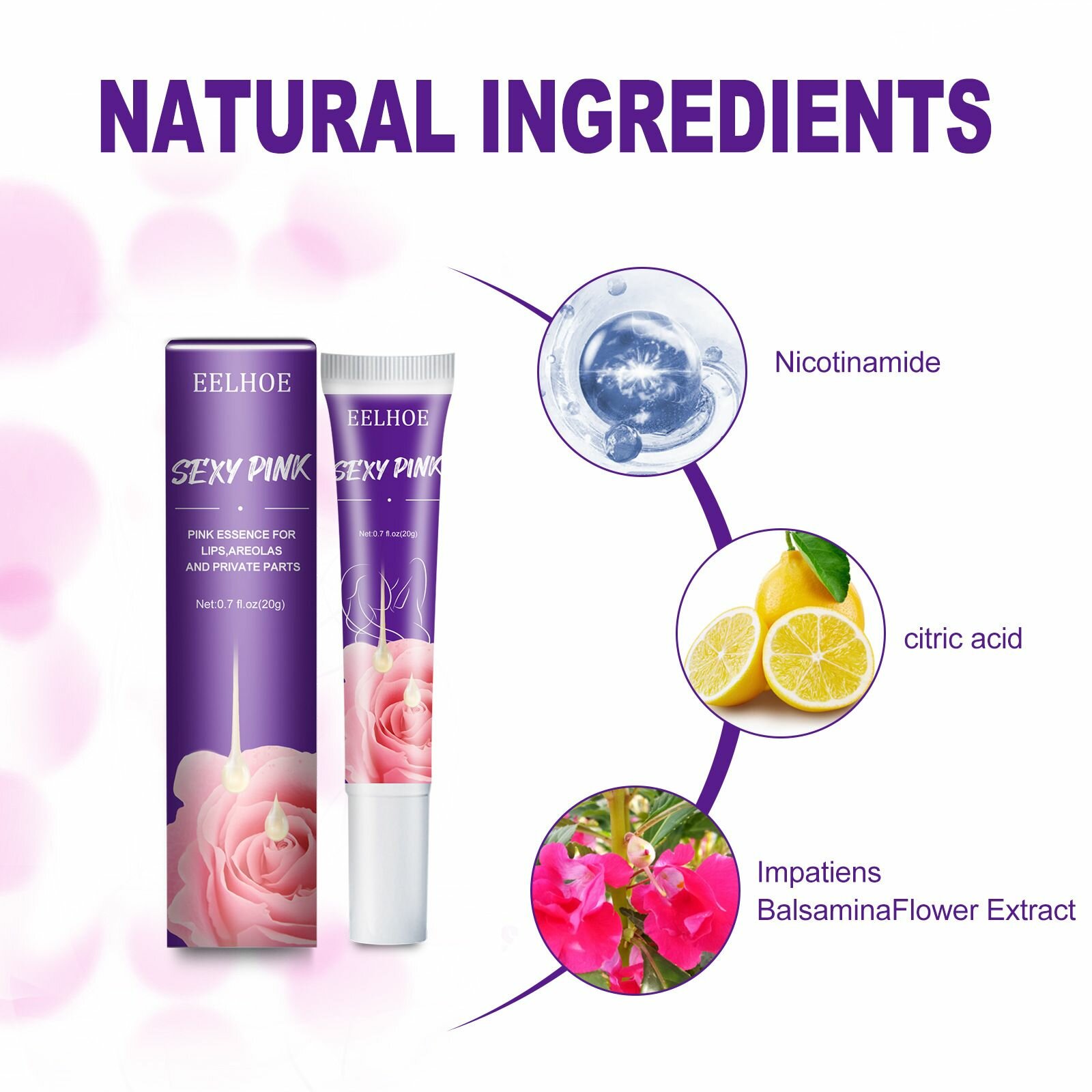 Нежный красный пигмент суставов удаляет темные пятна и осветляет кожу.