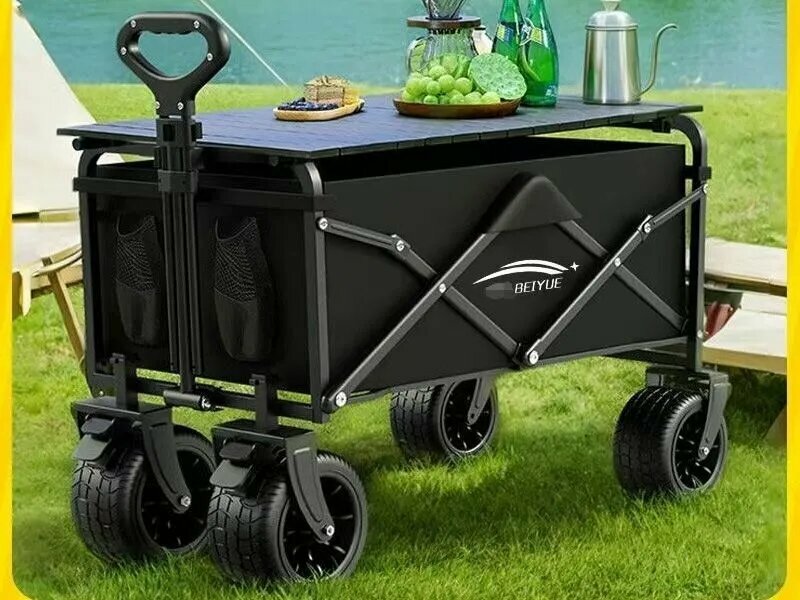 Мобильная складная тележка Gaodai 100L Lightweight (4 колеса, для кемпинга, отдыха на природе, складная, садовая)