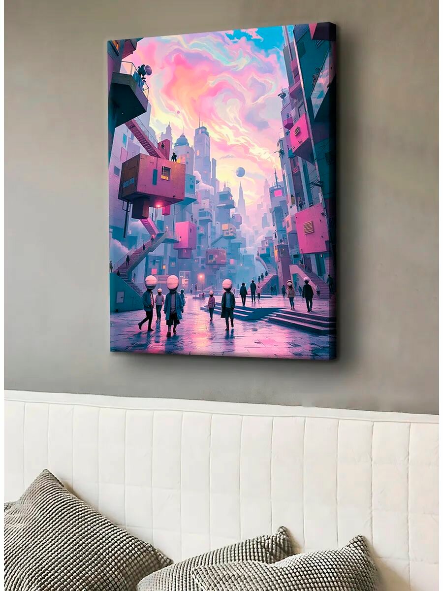 Картина "Арт киберпанк", для интерьера 30х40см 1шт.