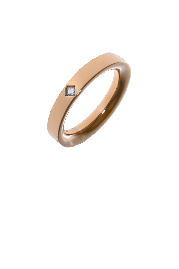 Кольцо, красное золото, 750 проба, бриллиант