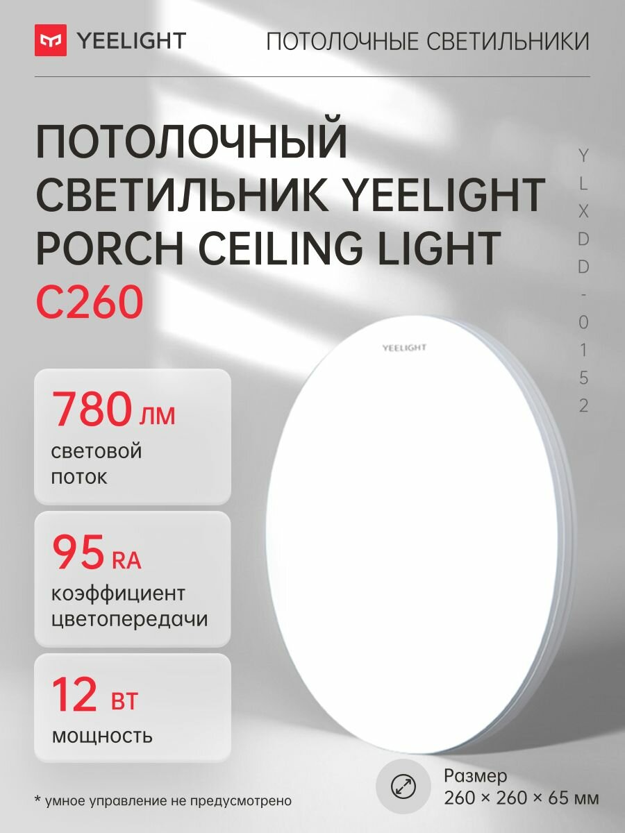 Потолочный светильник Yeelight Porch Ceiling Light С260, холодный свет 6500K