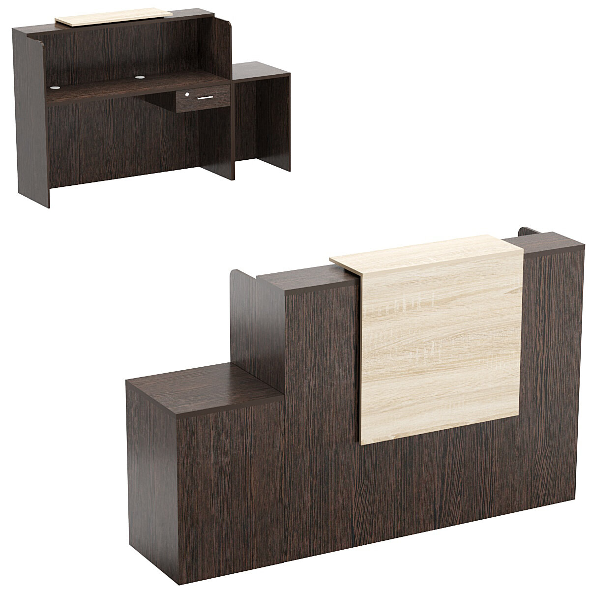 Ресепшен соло №2А правосторонний, Дуб Венге и Дуб Сонома