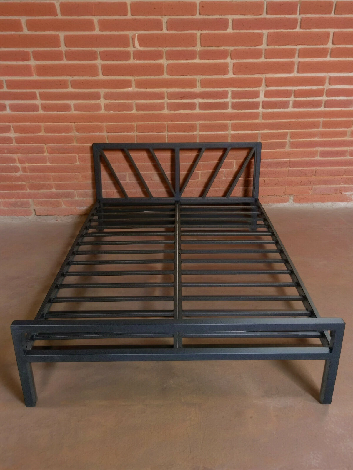 Кровать Loft Mebel "Герда-2", металлическая, кованая, двуспальная, 180x200x80 см, чёрная