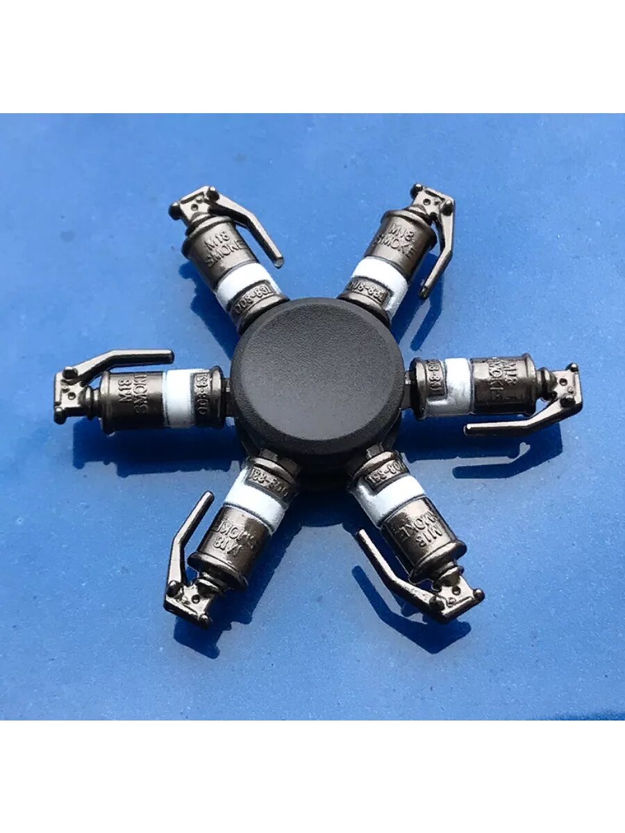 Металлический спиннер "Граната", металл, толщина 2 см, серый