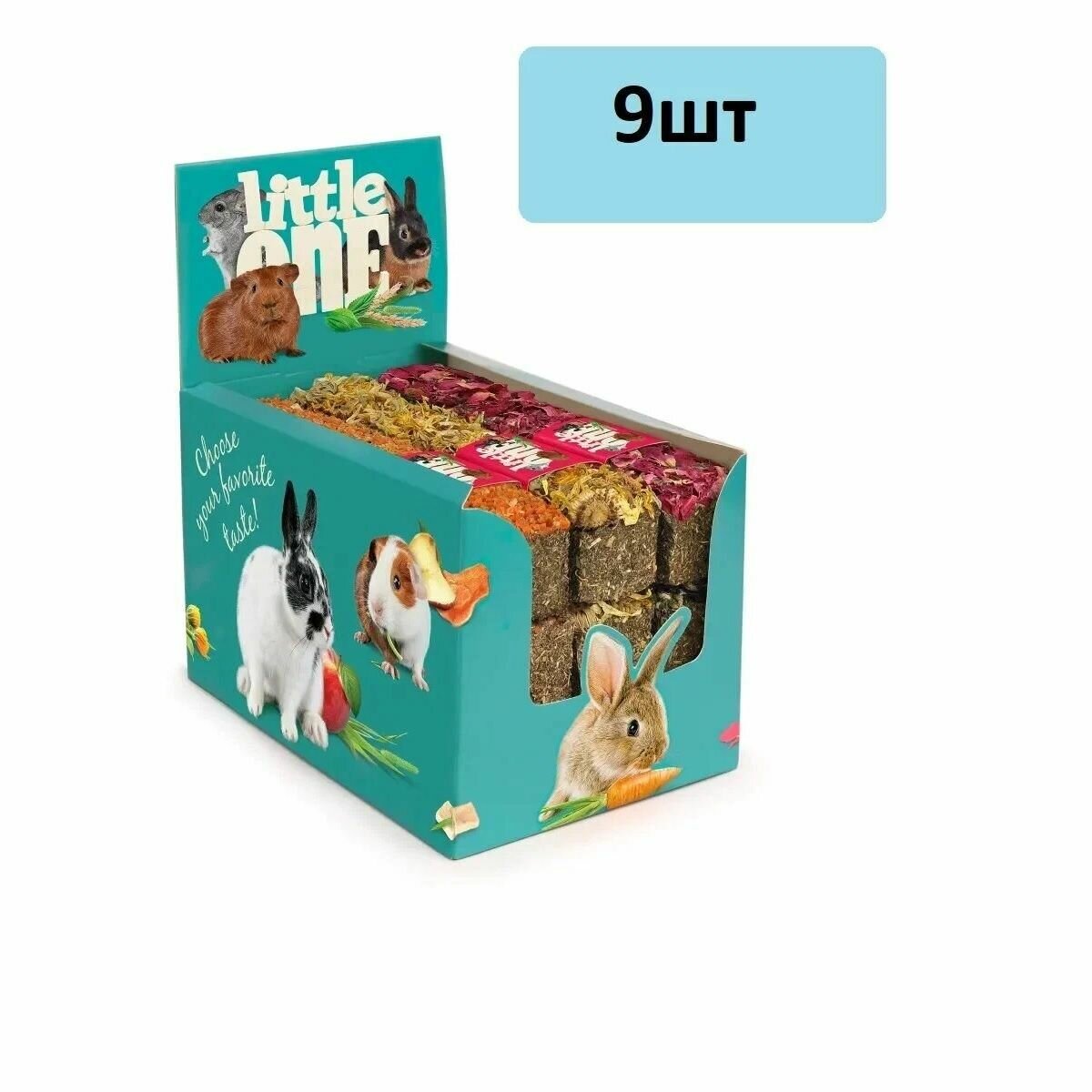Little One Палочка из луговых трав Ассорти (морковь, календула, роза) 85г (9 штук)