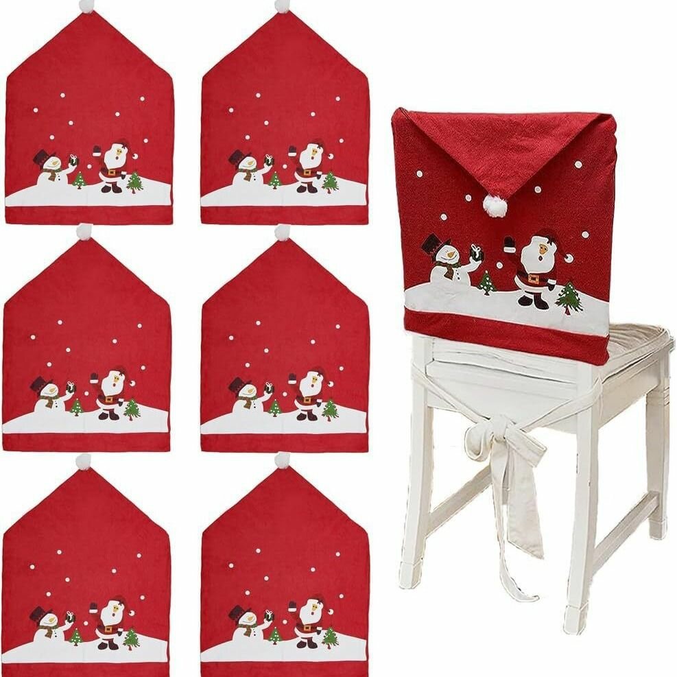 10 штук рождественского чехла для стула, праздничное украшение