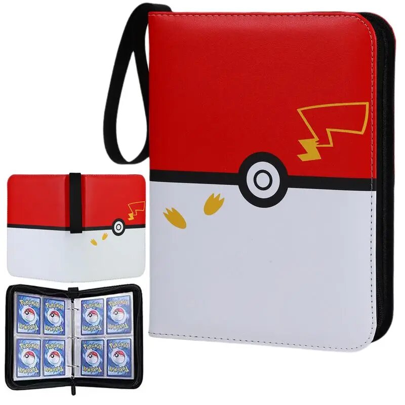 Папка для карт Pokémon, красный и белый, 400 карманов, Цвет: E