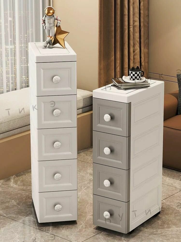 Китайские пользователи рекомендуют-Комод для вещей пластиковый с выдвижными ящиками, узкий, на колесах, тумба органайзер для хранения Топ продаж