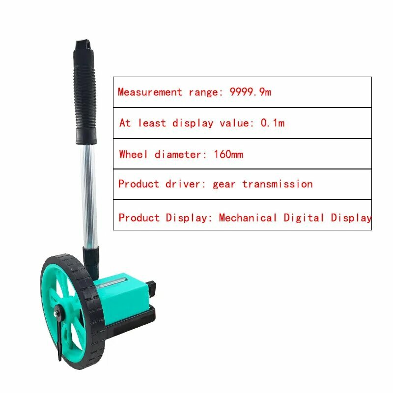Механический и электронный цифровой дисплей, двухроликовый прибор для измерения расстояния, колесо для измерения расстояния, 0,1-9999,9 м