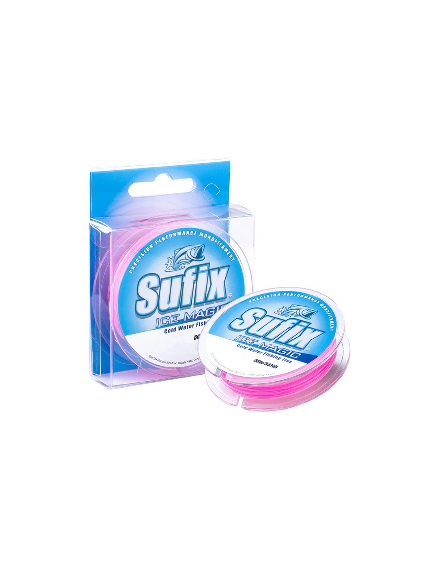 Монофильная леска зимняя Sufix ICE MAGIC White-Pink 50м 0.195мм 3.3кг