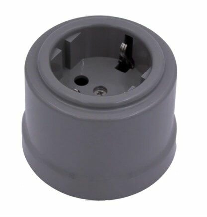 BIRONI Лизетта Пластик Титан Розетка с заземлением, B1-101-26