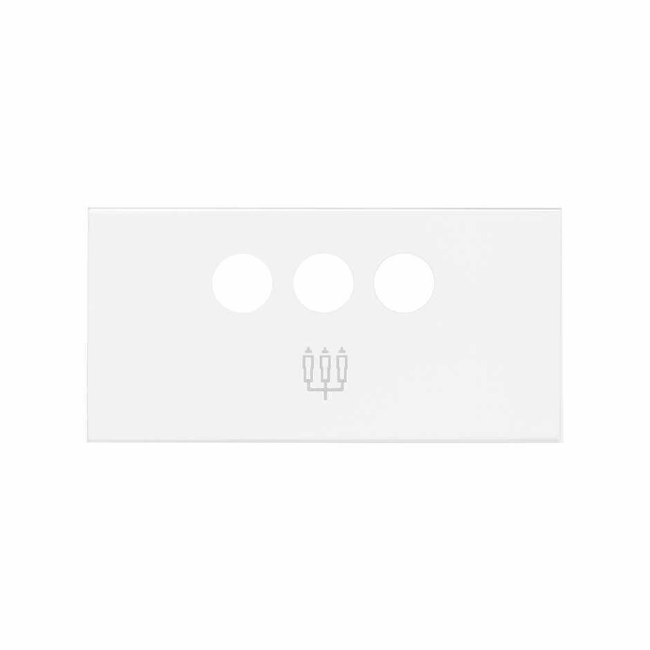 Simon 100 Белый матовый Накладка розетки 3RCA, 10001093-230