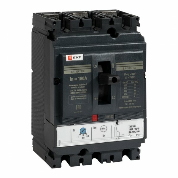 EKF PROxima Автоматический выключатель ВА-99C (Compact NS) 160/160А 3P 36кА, mccb99C-160-160