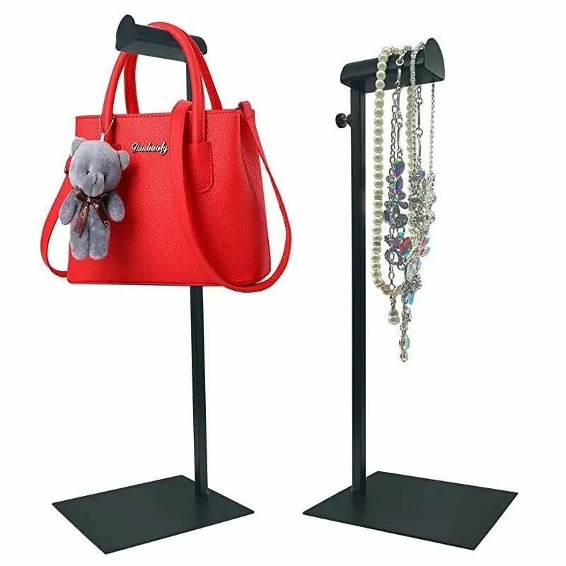 Стеллаж для сумок из нержавеющей стали, вешалка для сумок, стеллаж с крючками. черный