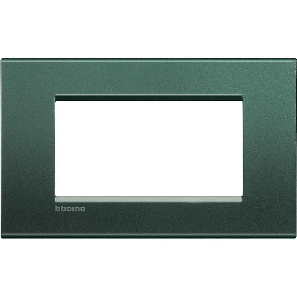 Рамка BTicino LivingLight LNA4804PK, зеленый шелк, прямоугольная, на 4 модуля