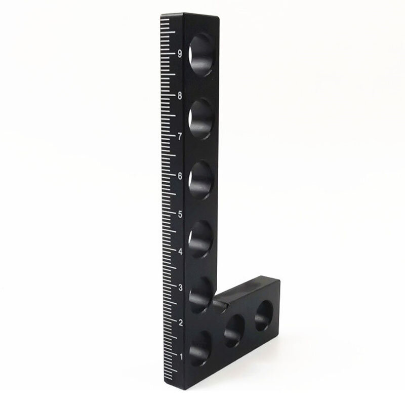 Линейка из алюминиевого сплава, метрическая высота, 90 градусов, угольник, плотницкий измерительный инструмент, угловая линейка, черная - черная
