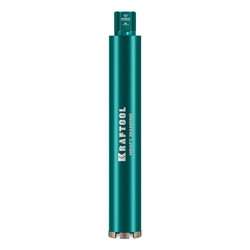 Коронка по железобетону Kraftool 29825-072 Diamond 72мм 450мм, 1 1/4, лазерная сварка сегментов, Алмазная