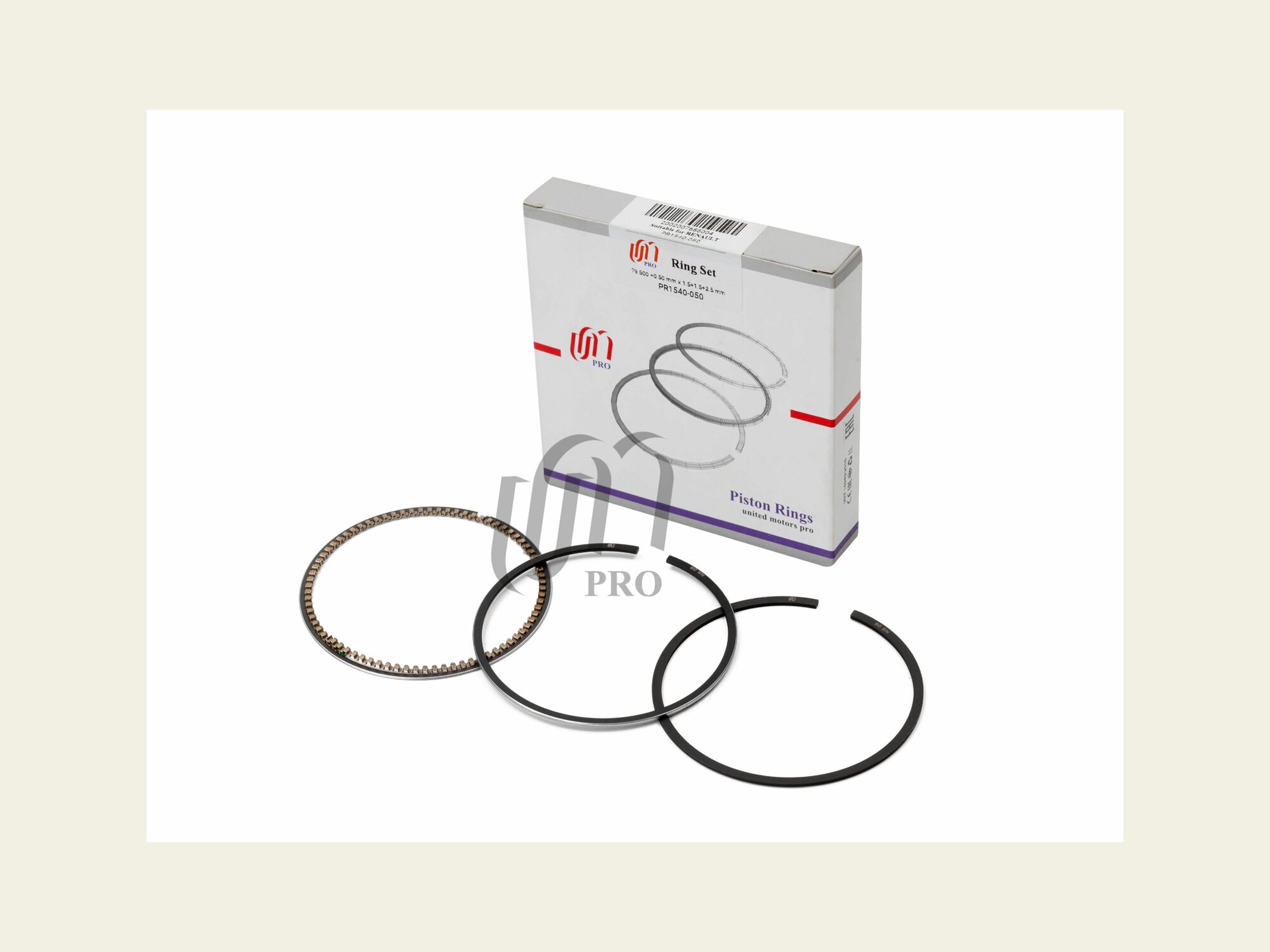 Кольца поршневые 0.50 Renault d79.50+0.50 1.5-1.5-2.5 на 1 цил. UM