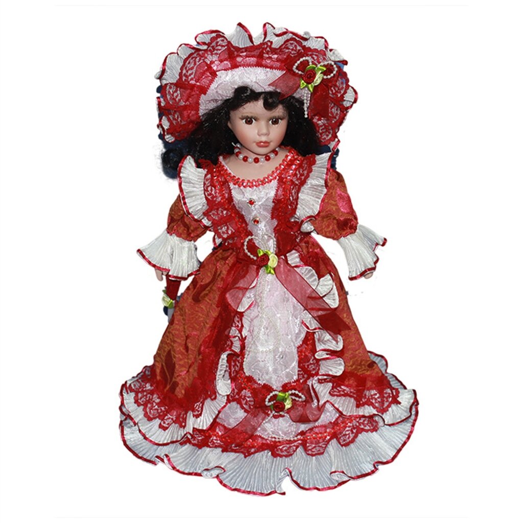 Украшение дома Викторианская керамическая кукла decoration-красный