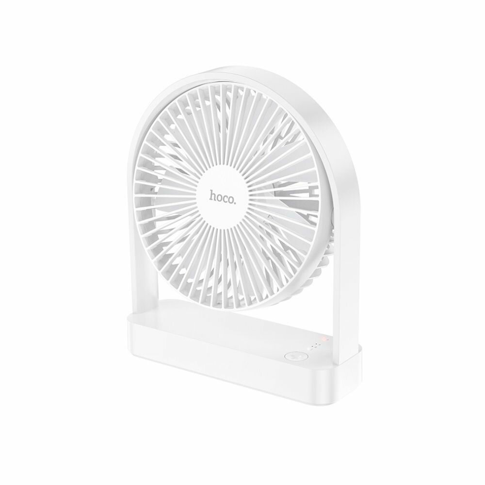 Настольный портативный вентилятор Hoco HX65 Ultra-thin Desktop Fan, 2000 mAh, белый