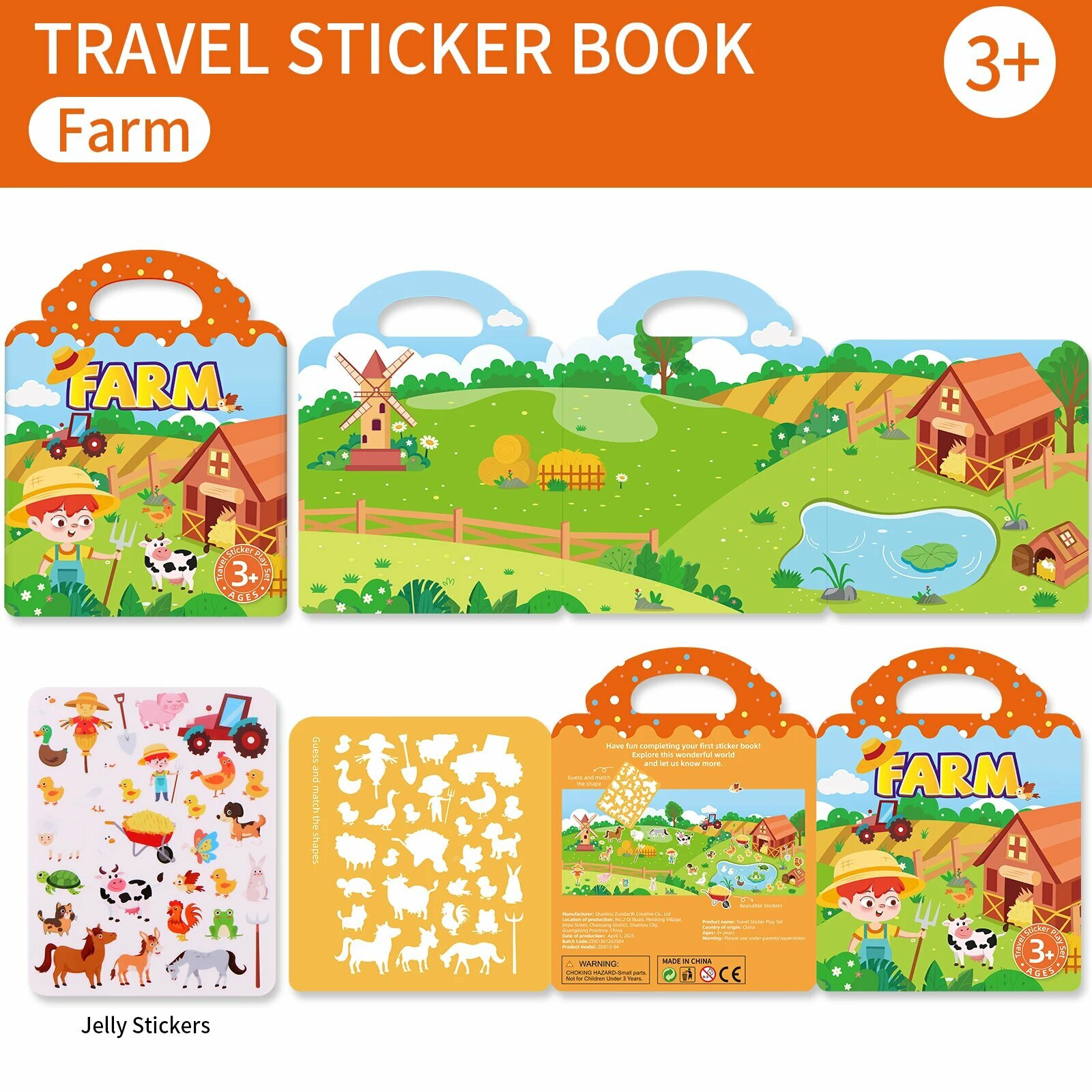 Наклейки на книгу Travel Sticker Book Farm, Цвет: E