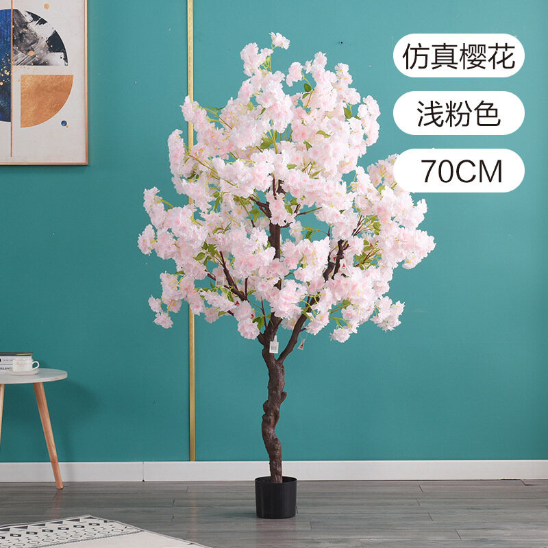 Искусственное дерево "Вишневое дерево", имитация, светло-розовое, 70 см, с черной раковиной