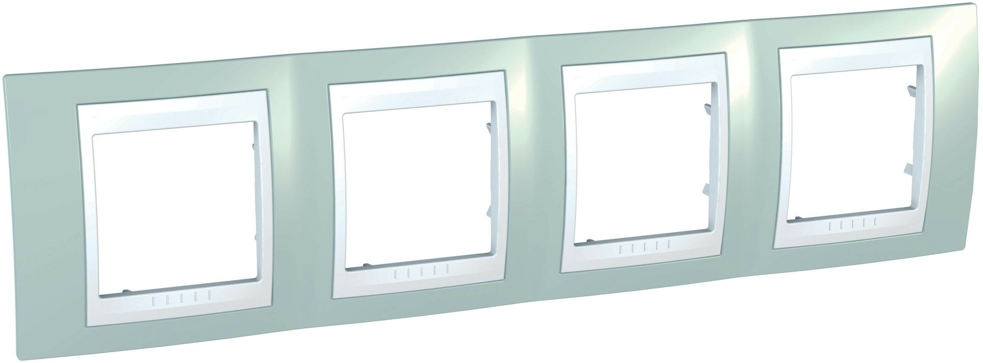 Рамка Unica хамелеон 4 поста горизонтальная морская волна/белая MGU6.008.870