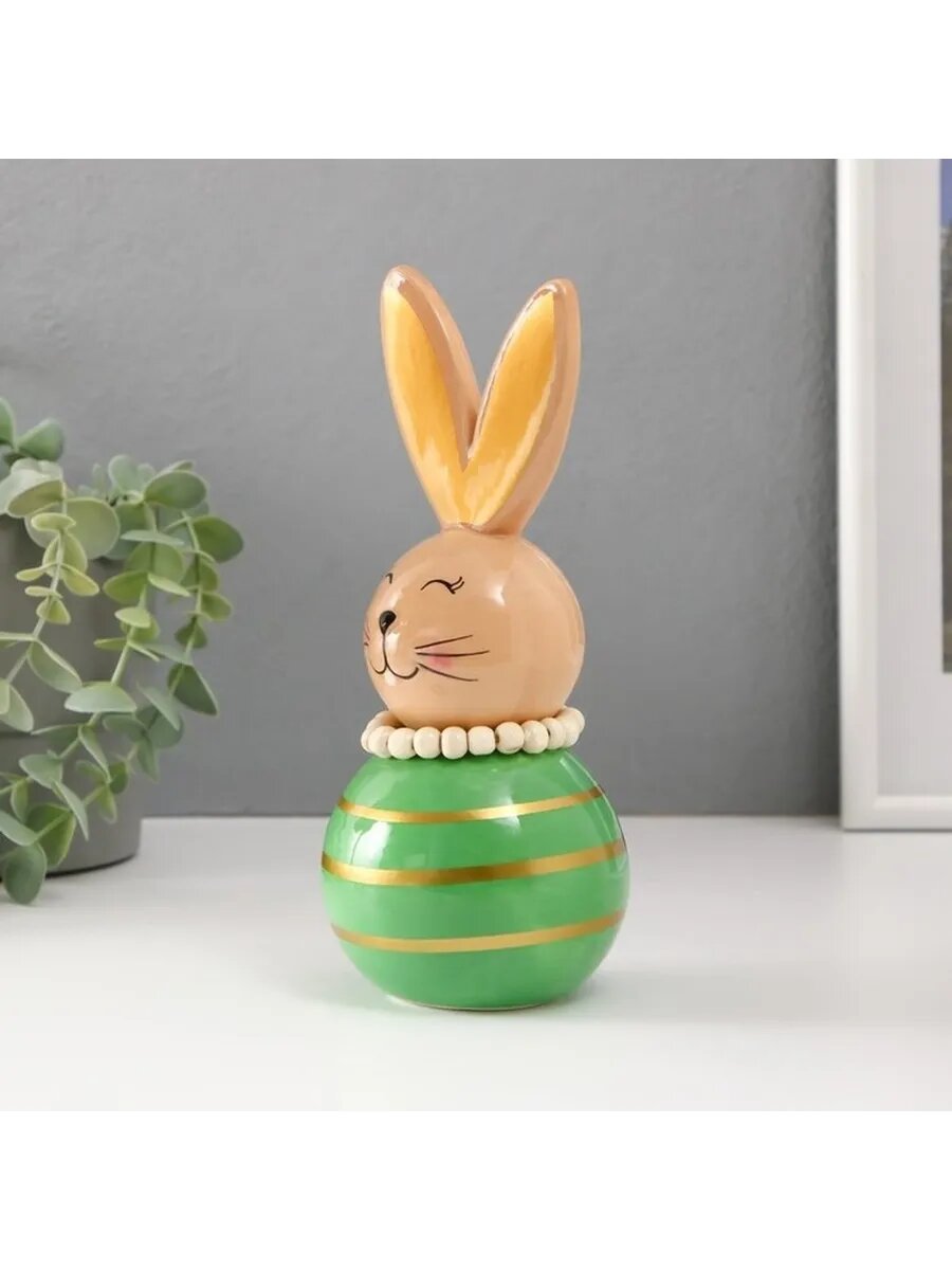 Очаровательная керамическая статуэтка Зайка-неваляшка