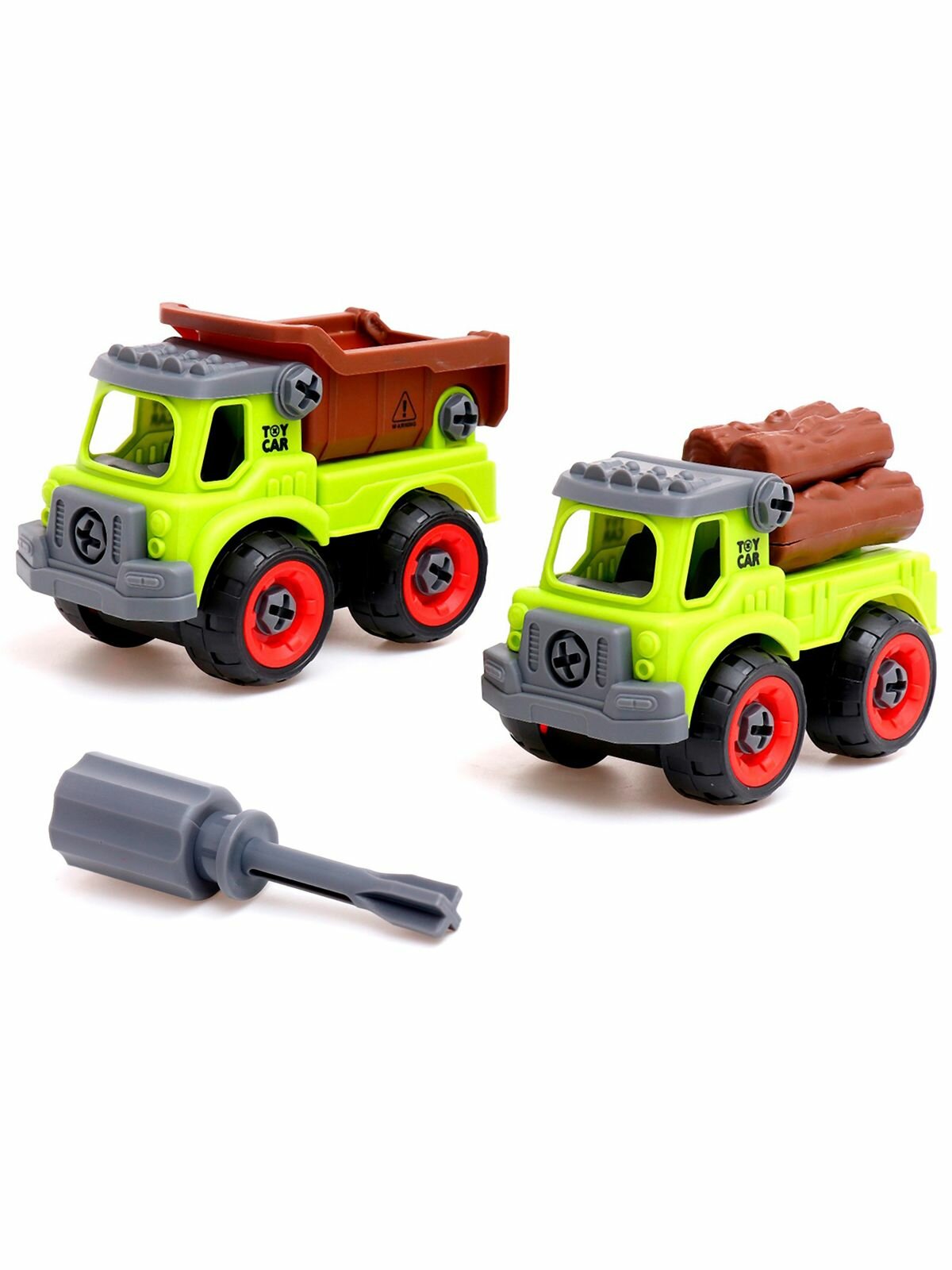 Пластиковый винтовой конструктор "Фермерский транспорт" для мальчика с отверткой, детский игровой набор, развивающая игрушка для малышей, сборная модель, собери сам, 55 деталей, в комплекте 2 шт.