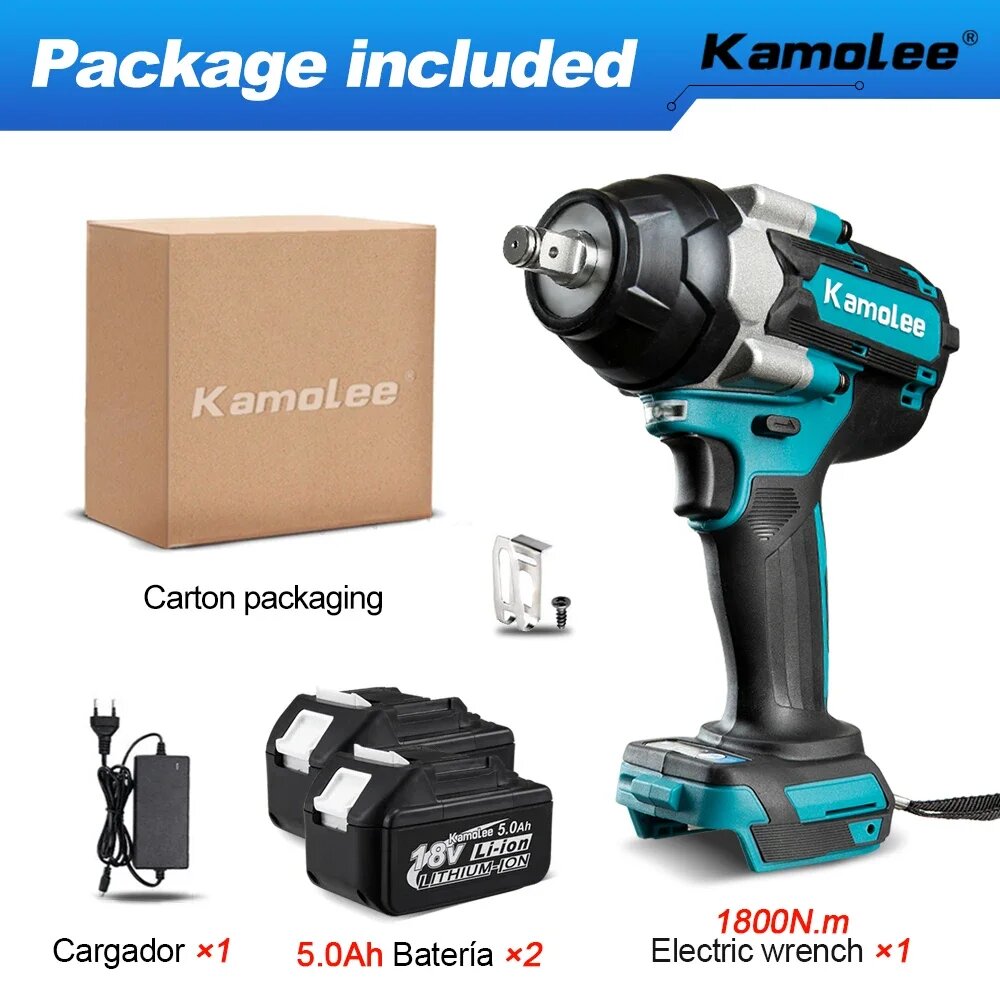 Камаolee 1800 Нм DTW700 Беспроводной электрический ударный гайковерт для аккумулятора Makita 18 В