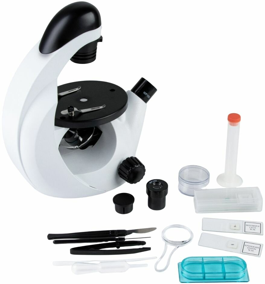 Микроскоп лабораторный с подсветкой, кратность увеличения 80-400х, детский развивающий набор для исследований, в комплекте инструменты