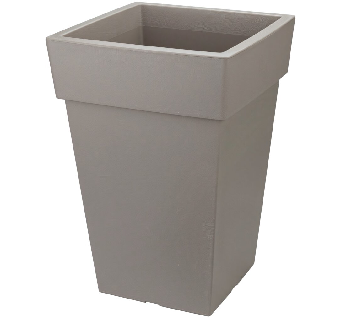 Кашпо "тубус" квадратное 24х24 см, 7,5 л, цвет смоки, устойчиво к ультрафиолету